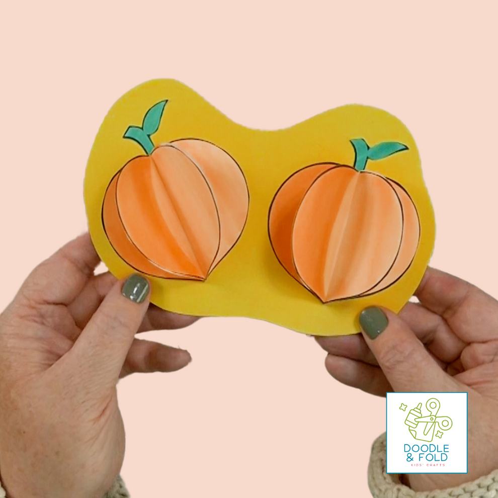 Yummy 3D Paper Peaches Craft – Doodle & Fold