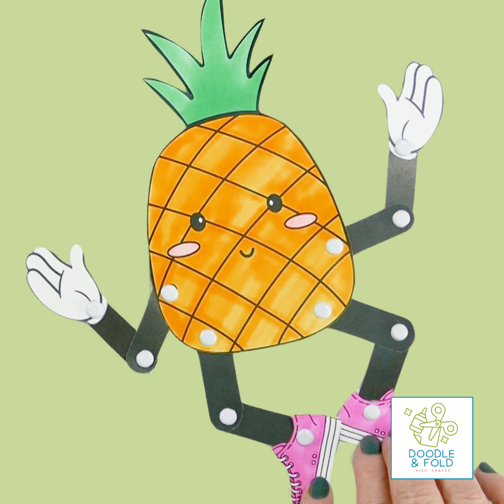 Pineapple Puppet Craft for Kids – Doodle & Fold